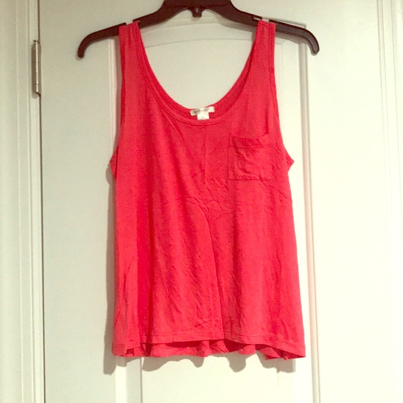 Tops | Coralpink Front Pocket Tank With Back Detail | Poshmark